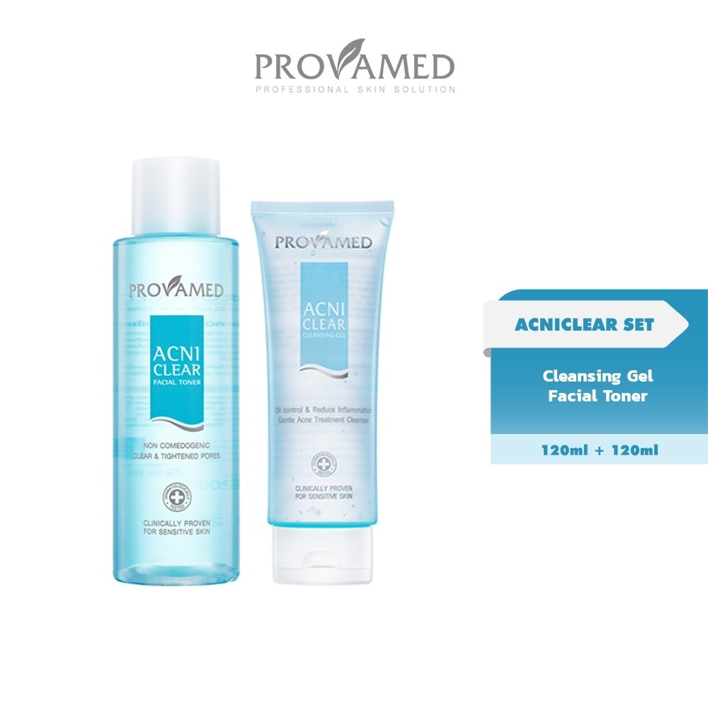 PROVAMED ACNICLEAR CLEANSING GEL 120 ML + PROVAMED ACNICLEAR FACIAL ...