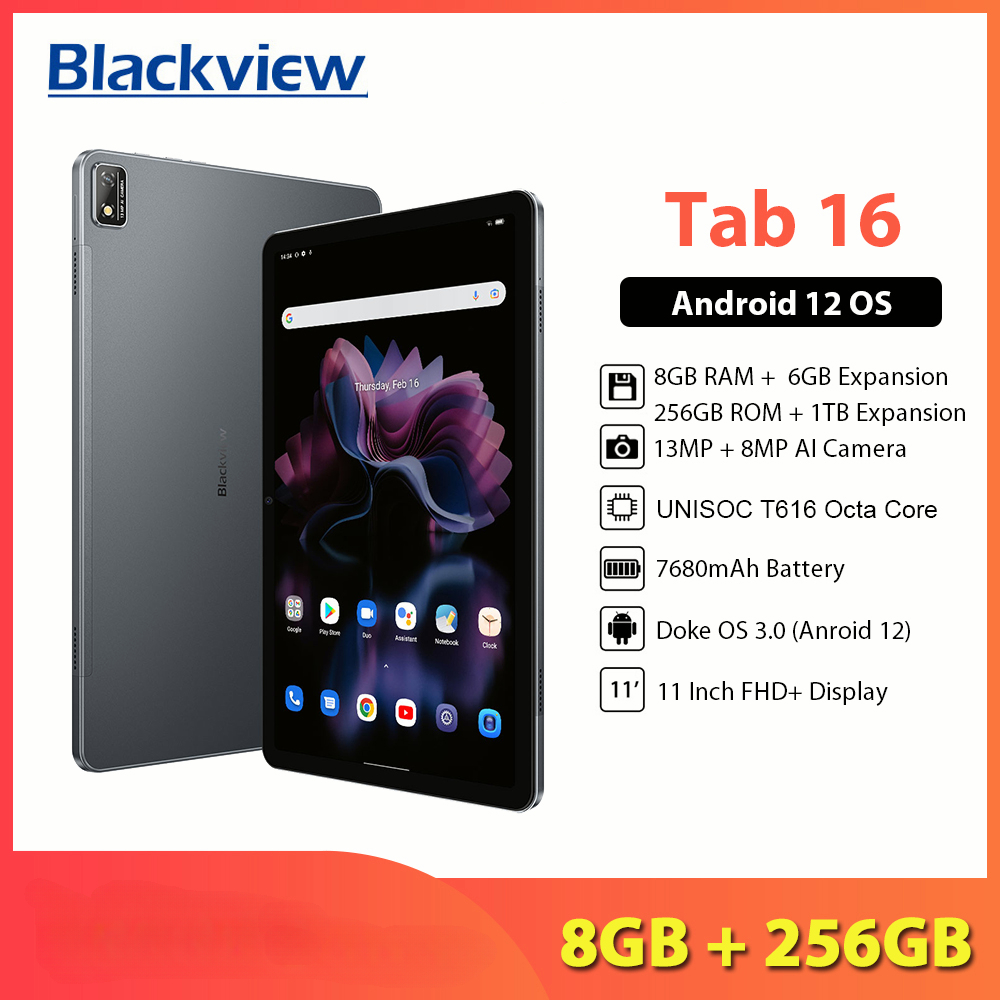 Blackview Tab 16 Tablet 8GB+256GB 11'' FHD+ 2K Display Pad Android 12 ...