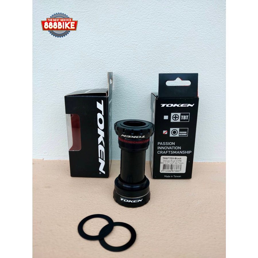 กะโหลกกลวงแบร์ริ่ง TOKEN รุ่น TK877EX เกลียวอังกฤษ Shimano ROAD&MTB BSA1.37"x24T 68/73mm ...