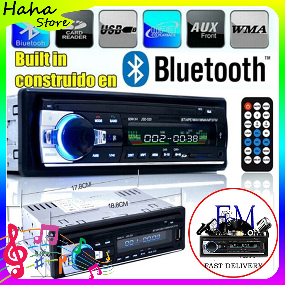 [COD] JSD-520 สเตอริโอในรถยนต์บลูทูธวิทยุ FM MP3 เครื่องเล่นเสียง USB/SD/AUX เครื่องเล่น ติด ...