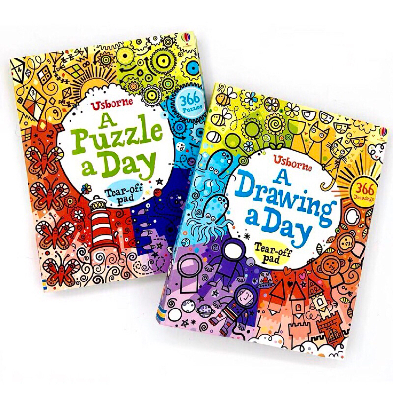 Usborne A Drawing & A Puzzle A Day & Step-by-Step / Drawing Dinosaurs ...