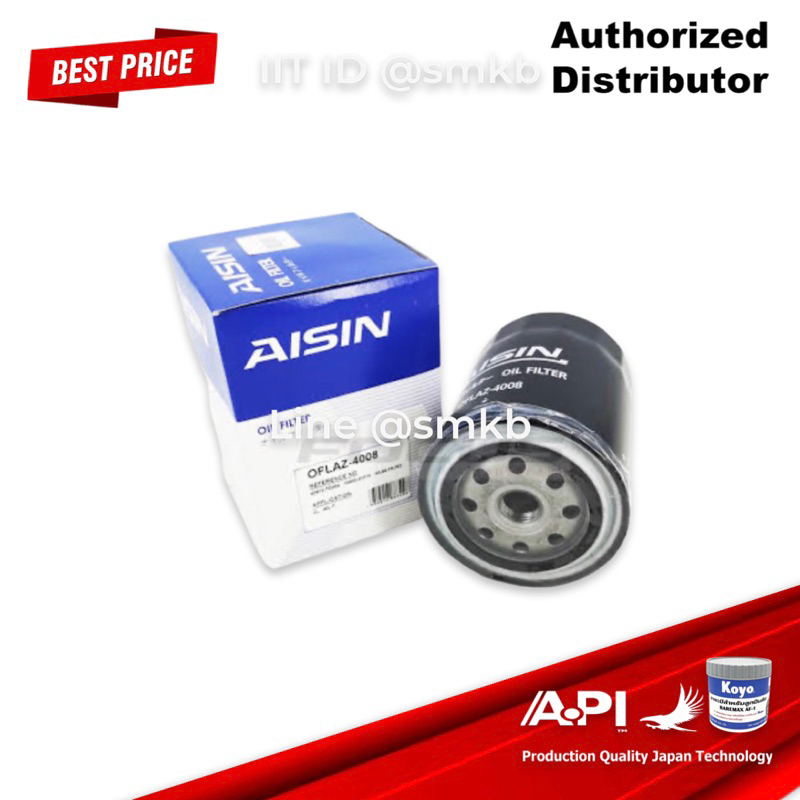 AISIN Toyota กรองน้ำมันเครื่อง เบอร์ 4008 : กรองเครื่อง โตโยต้า ไมตี้ 2L 2L-II MTX everest 2.5 ...