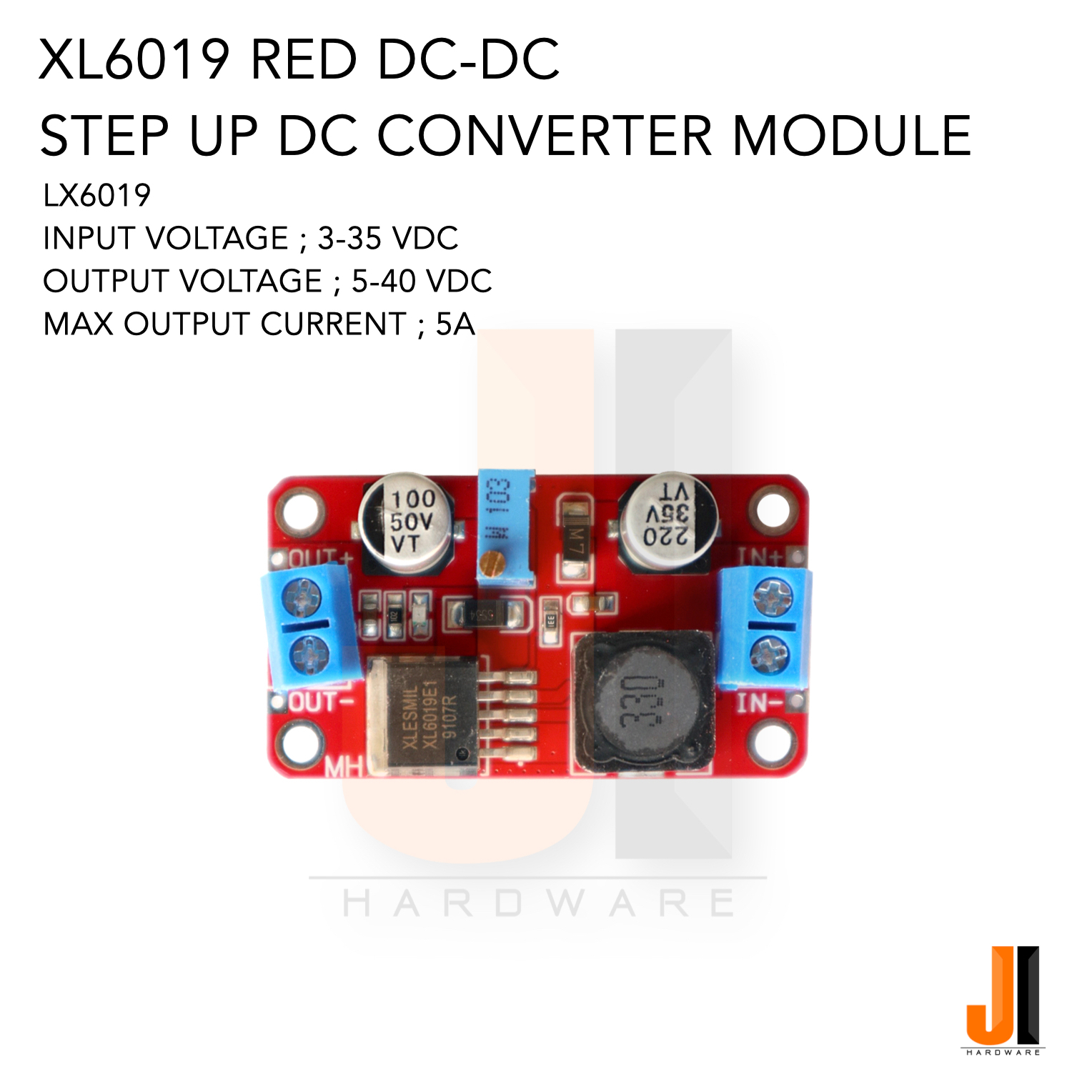โมดูล Boost แรงดันไฟฟ้า 3-40V ถึง 5-40V XL6019 Red DC-DC Step up DC ...
