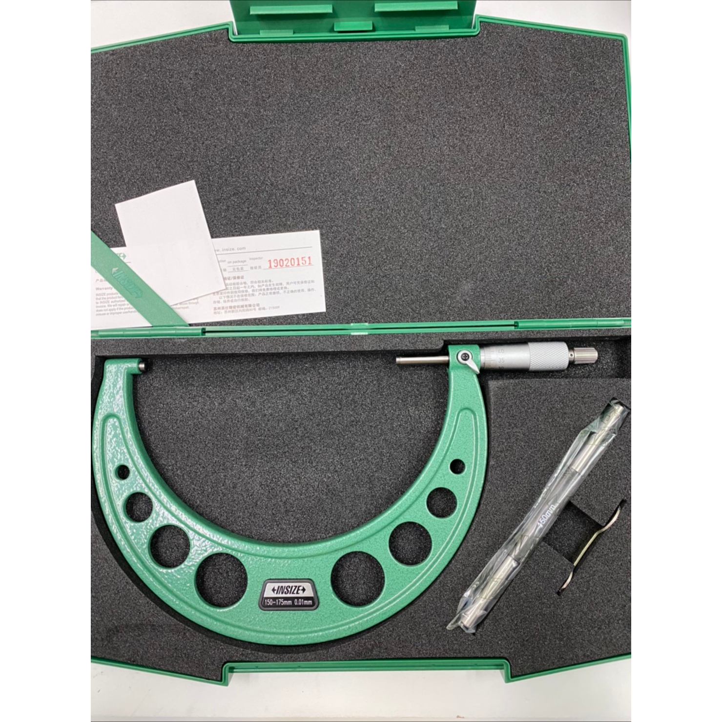 ไมโครมิเตอร์วัดนอก INSIZE ขนาด 150-175x0.01mm. รุ่น 3203-175A (Outside ...