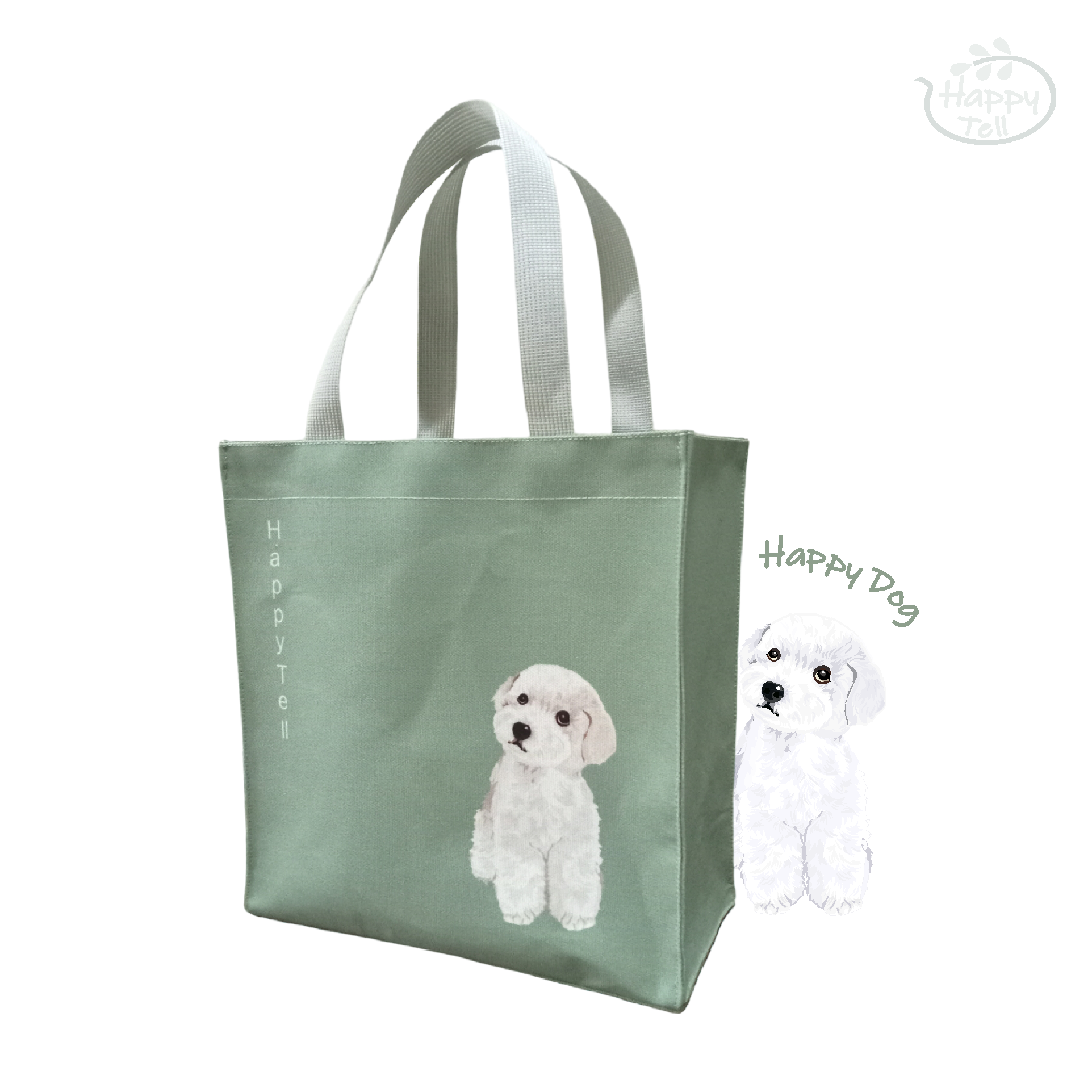Happy Tell กระเป๋าผ้า กระเป๋าผ้าแคนวาส ลายน้องหมาสุดน่ารัก | Shopee ...