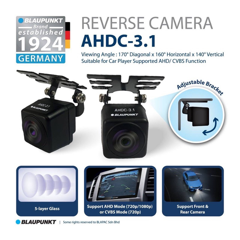 959บาท กล้องถอยหลังภาพคมชัดระดับ AHD ยี่ห้อ Blaupunkt รุ่น AHDC-3.1 ติด ...