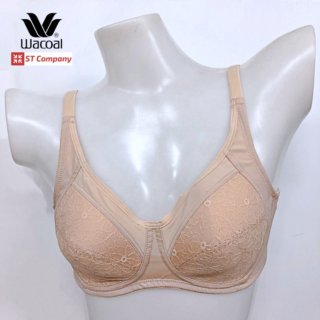 Wacoal Basic Bra สีเบจ (BE) ไม่มีโครง Wireless Bra เต็มคัพ เก็บทรง 2 ตะขอ ฟองบาง วาโก้ บรา ชุด ...
