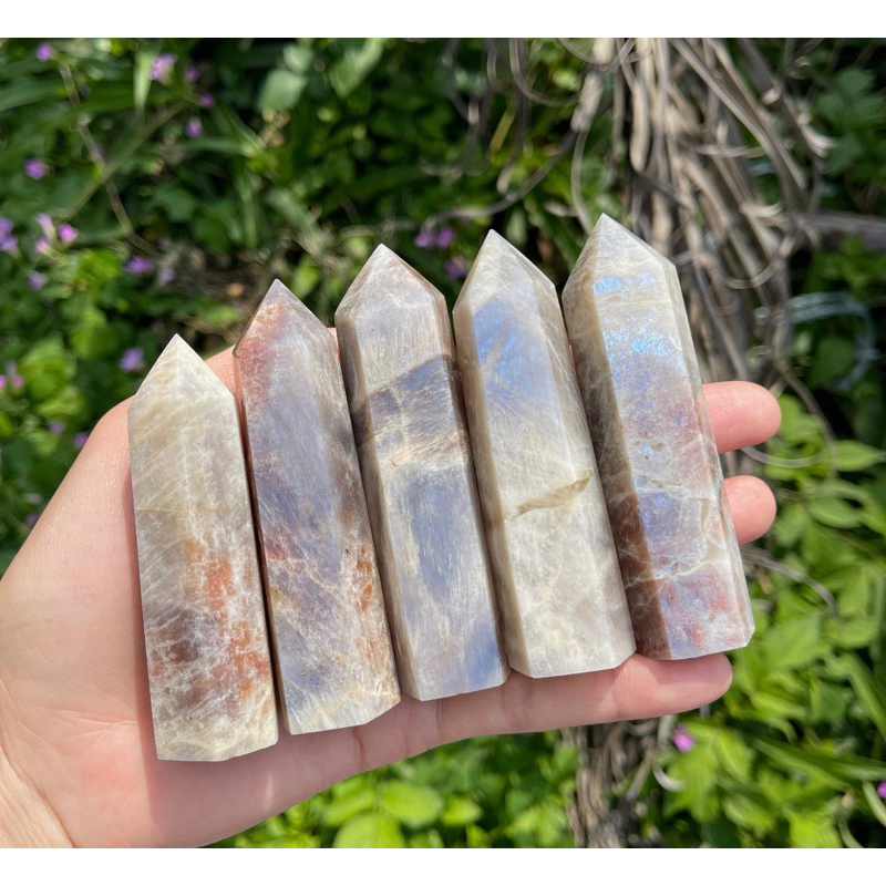 1 Pc Natural Moonstone Tower, Flashy Moonstone Point, Crystal Tower ...