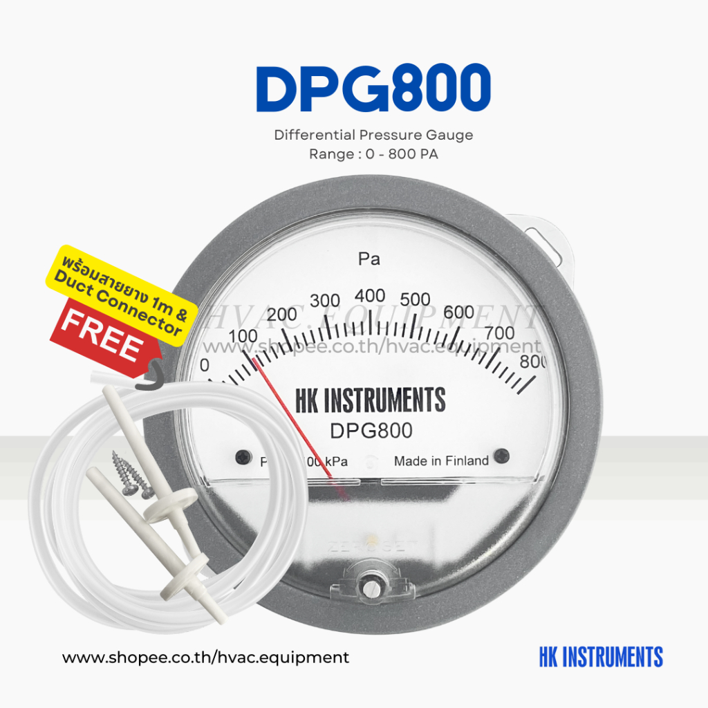 Differential Pressure Gauge เกจวัดแรงดันตกคร่อมสำหรับ HEPA Filter หรือห้อง clean room รุ่น DPG ...