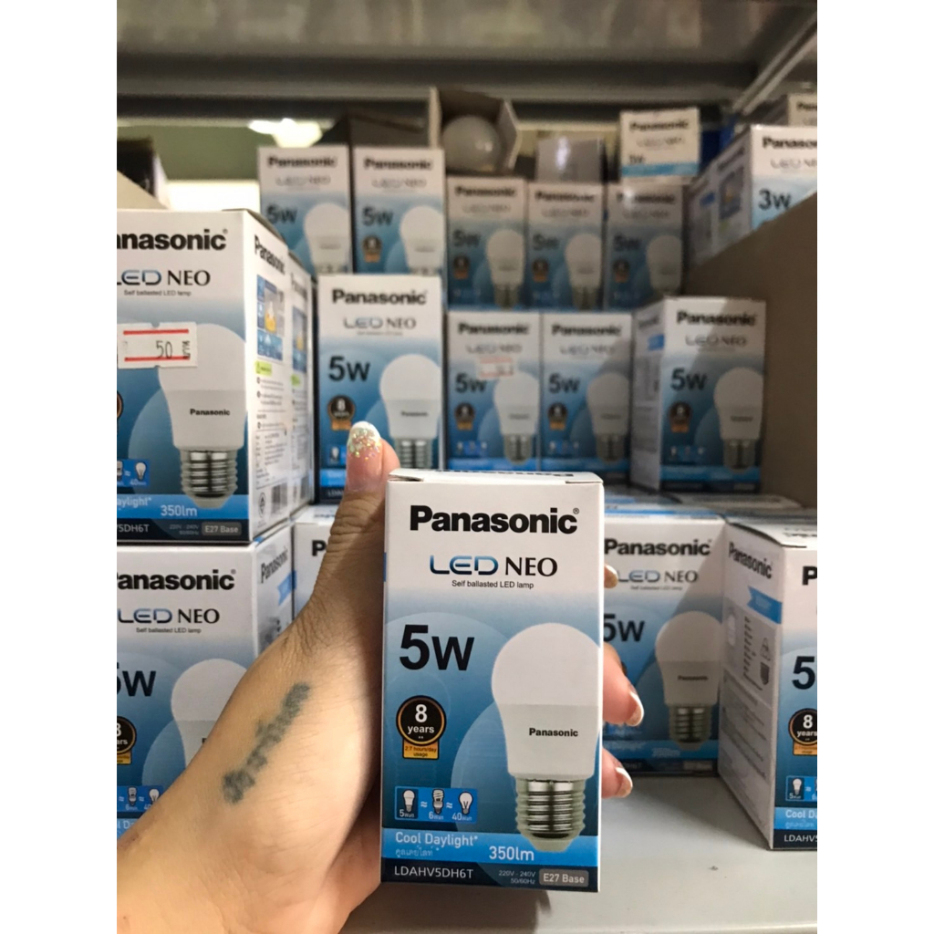 (สินค้าลดราคา) PANASONIC หลอดไฟ พานาโซนิค LED BULB NEO 5W แสงสีขาว ...