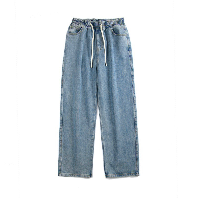 THEBOY-ELASTIC BOX JEANS กางเกงยีนส์ทรงกระบอกใหญ่ | Shopee Thailand
