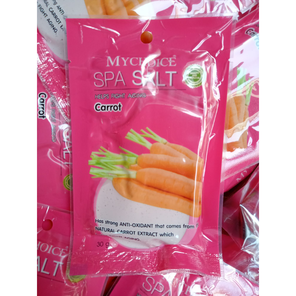 (3ชิ้น) Mychoice Spa Salt Carrot เกลือขัดผิวสมุนไพรสูตรแครอทขนาด 30 ...