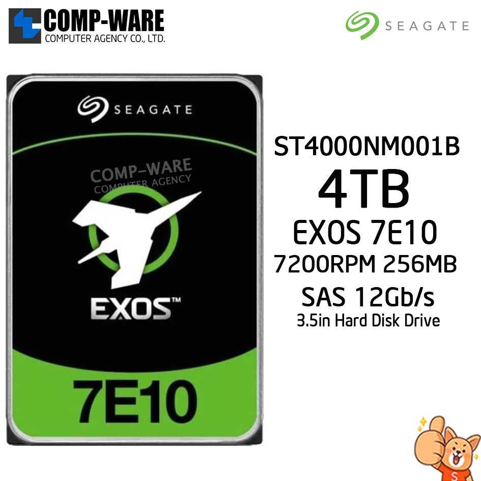 Seagate Exos 7E10 4TB 7200RPM 256MB SAS 12Gb/s 512N 3.5" Enterprise Class Internal Drive ...