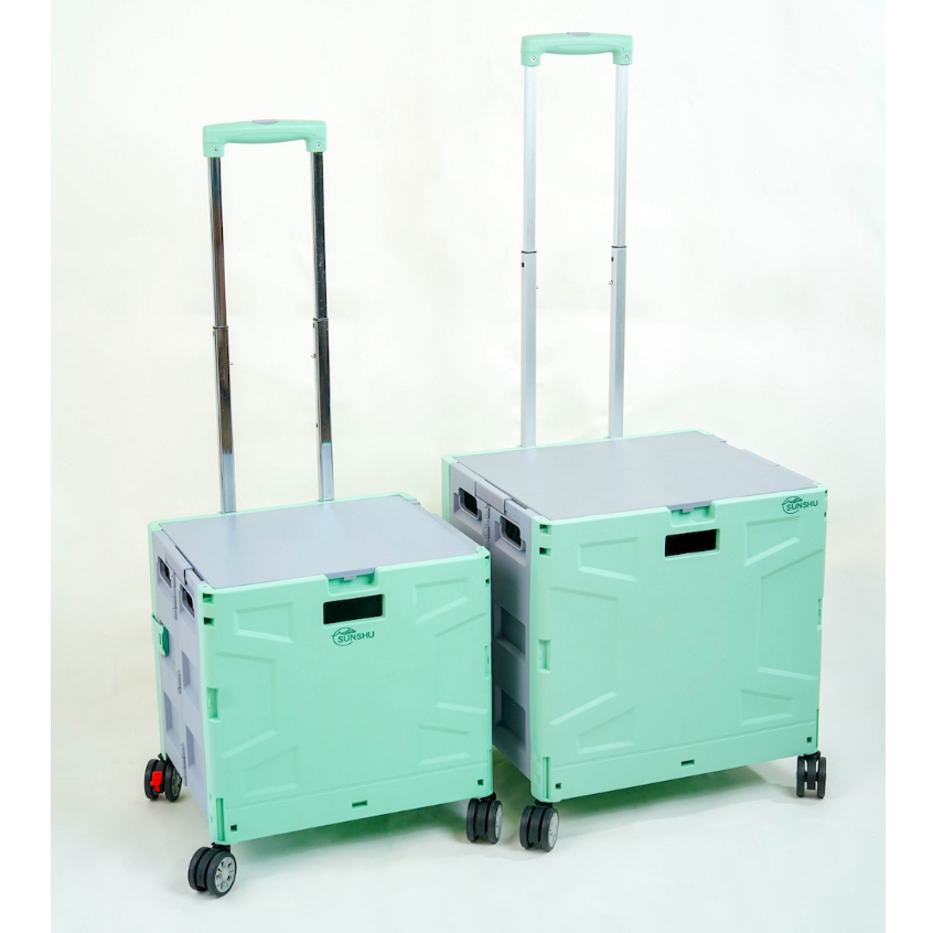 SUNSHU รถเข็นของพับได้ รถเข็นซื้อของ รถเข็นแคมป์ปิ้ง 2-in-1 ขนาด 30L, 48L & 50L ล้อหมุนแข็งแรง ...