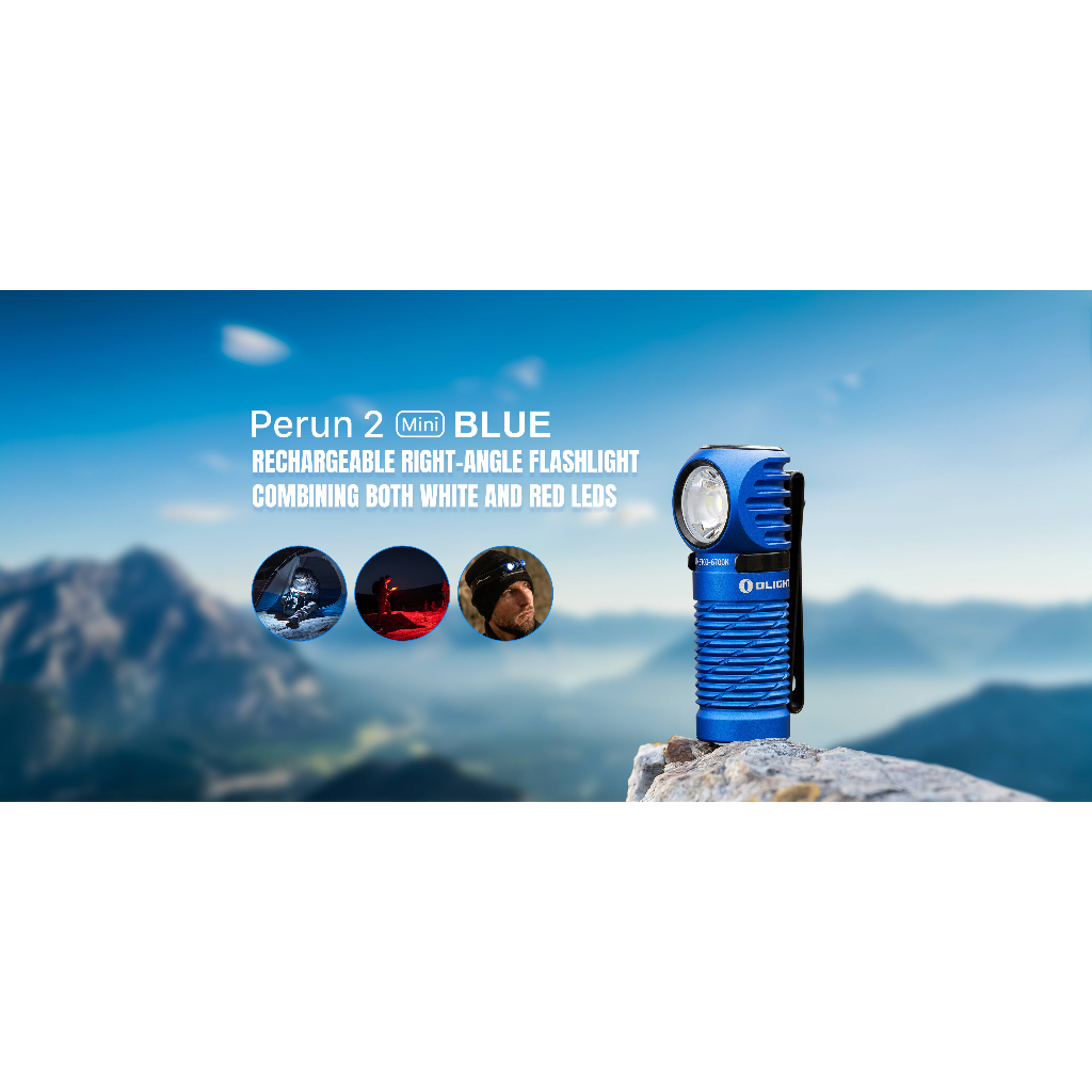 ไฟฉาย OLIGHT Perun 2 Mini คาดหัว พร้อมแบตเตอรี่ ชาร์แบบแม่เหล็ก ...
