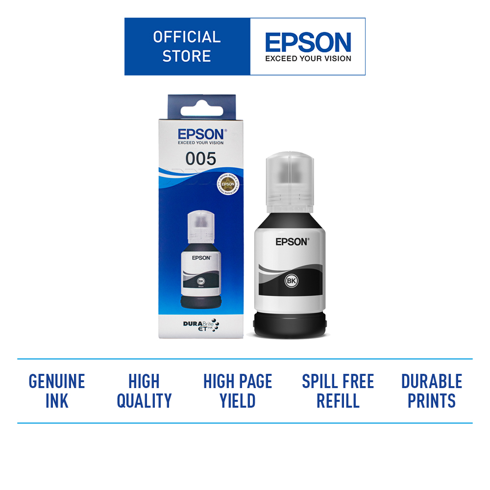 Epson Black Ink Bottle 005 (C13T03Q100) หมึกเติม กันน้ำ | Shopee Thailand