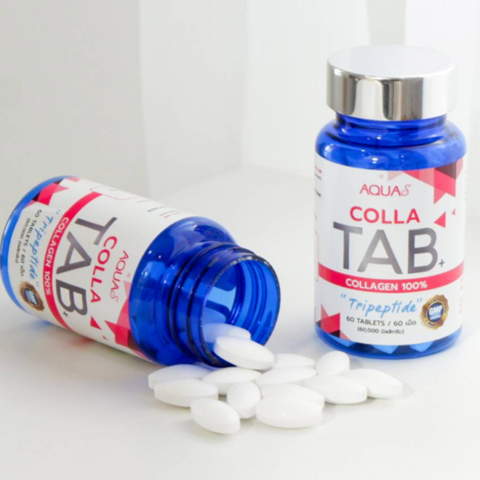 ซื้อ1แถม1 คอลลาเจนชนิดเม็ด คอลลาเจนแท้ Aqua Colla Tab 60,000mg. บรรจุ ...