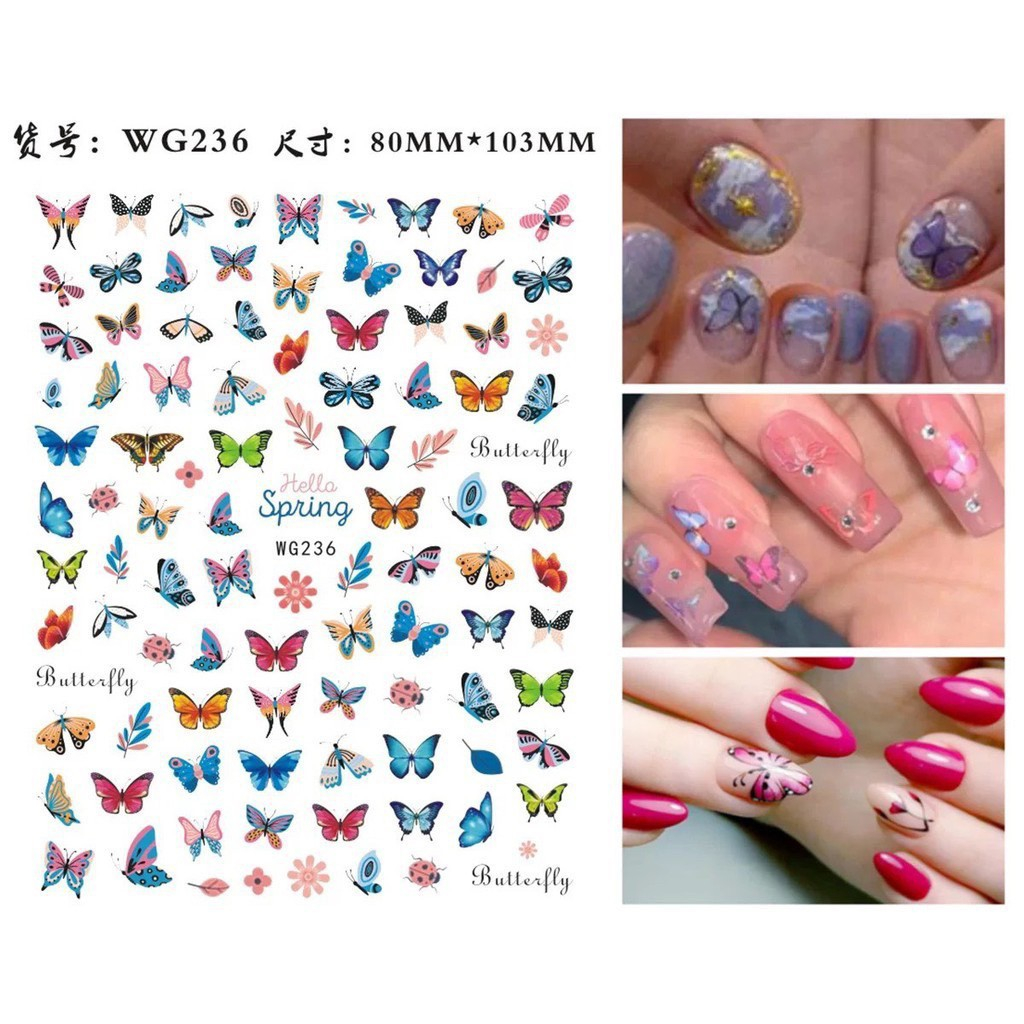 WG ️ สติ๊กเกอร์ติดเล็บ ลายการ์ตูนน่ารักๆ | Shopee Thailand