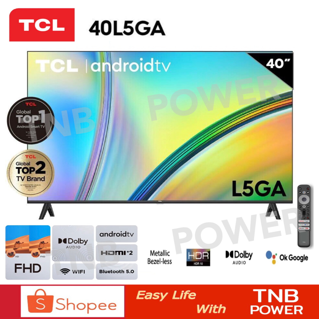 TCL TV 40" FHD 1080P รุ่น 40L5GA Android 11.0 Smart TV Metal Bezelless ...