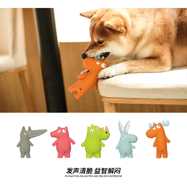 Q-monster Forest animals series ตุ๊กตายาง บีบ/กัด มีเสียง ทำจากยางพารา ...