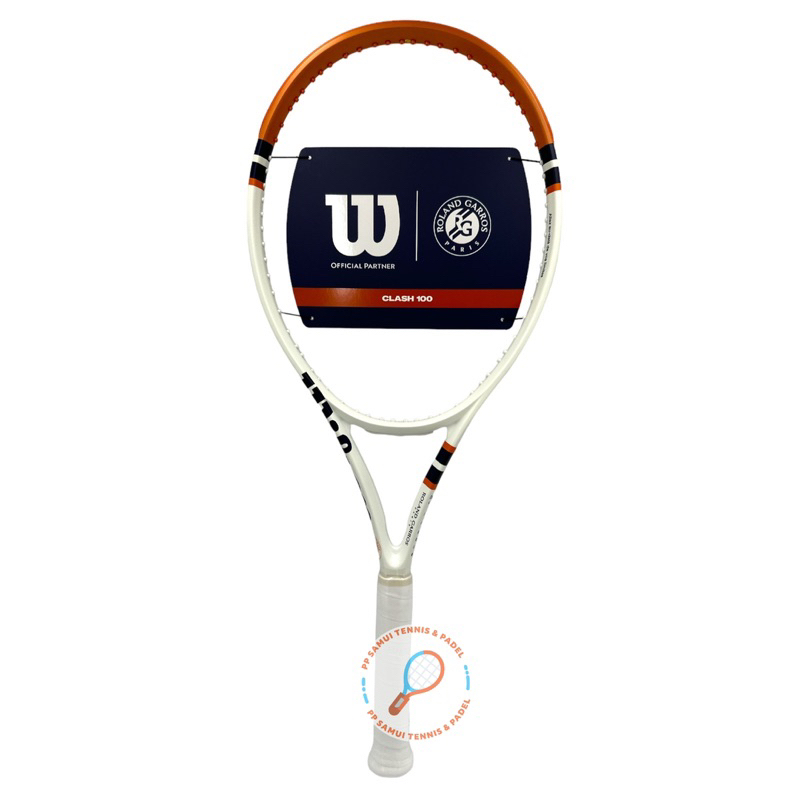 ไม้เทนนิส Tennis racket Wilson Clash 100 V2 Roland Garros สีขาวน้ำตาล ...