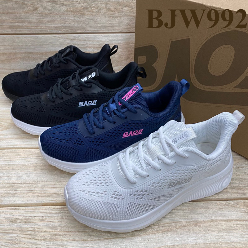 Baoji BJW 992 รองเท้าผ้าใบ (37-41) สีดำ/ดำขาว/ขาว/กรม ซส | Shopee Thailand