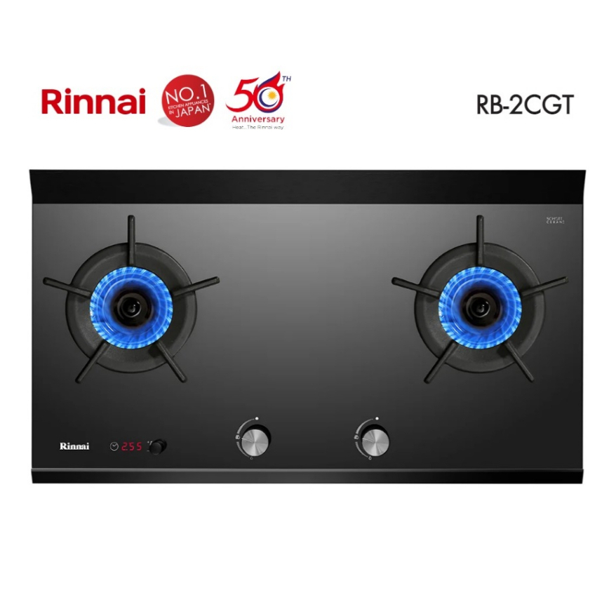 ปริญญาพานิช X RINNAI RB-2CGT (Inner Burner) นำเข้าจากญี่ปุ่น เตาแก๊สแบบฝัง พร้อมระบบตั้งเวลาปิด ...