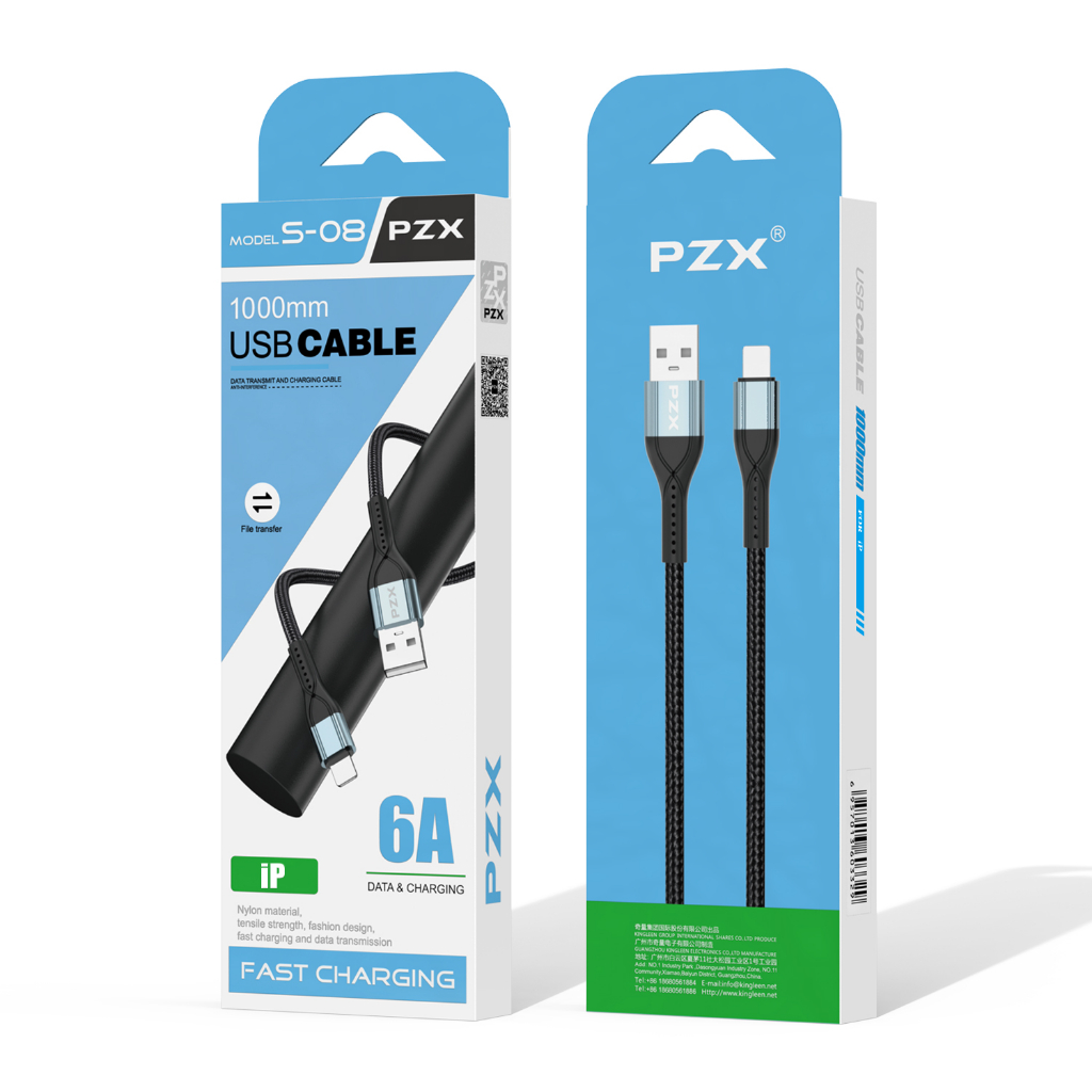 สายชาร์จ 6A PZX ชาร์จเร็ว 6A Fast Charging สายถัก ความยาว1000mm สำหรับ ...