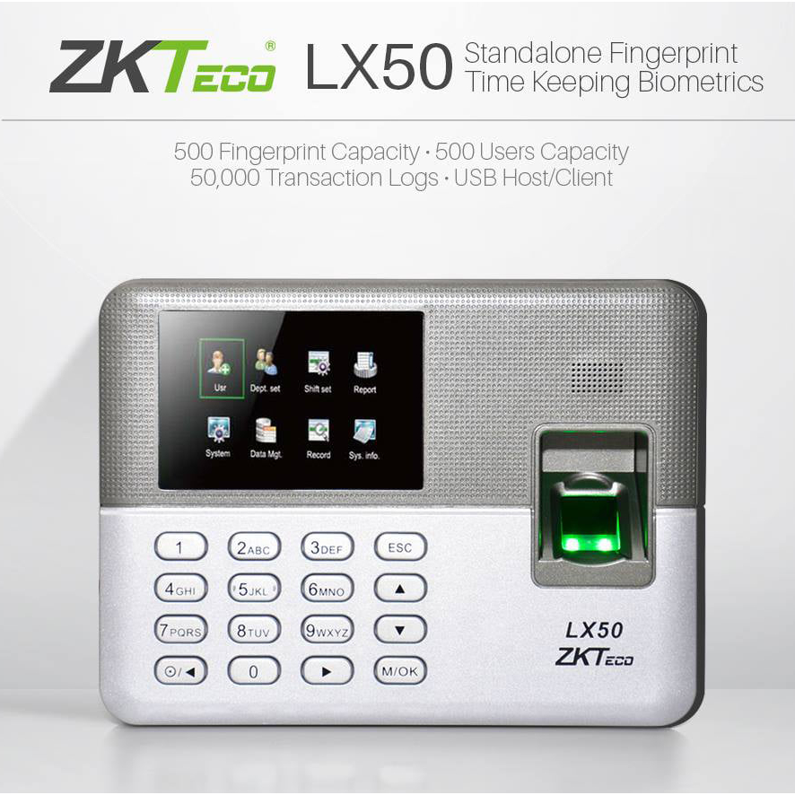 ZKTeco LX50 Time attendance terminal เครื่องสแกนลายนิ้วมือเพื่อบันทึก ...
