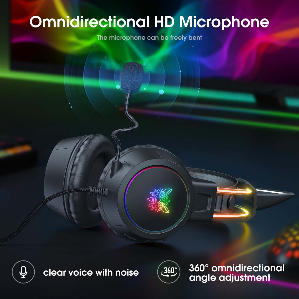 ONIKUMA X26 RGB Gaming Headset หูฟังครอบหู gaming pc ระบบเสียง 7.1 หู ...