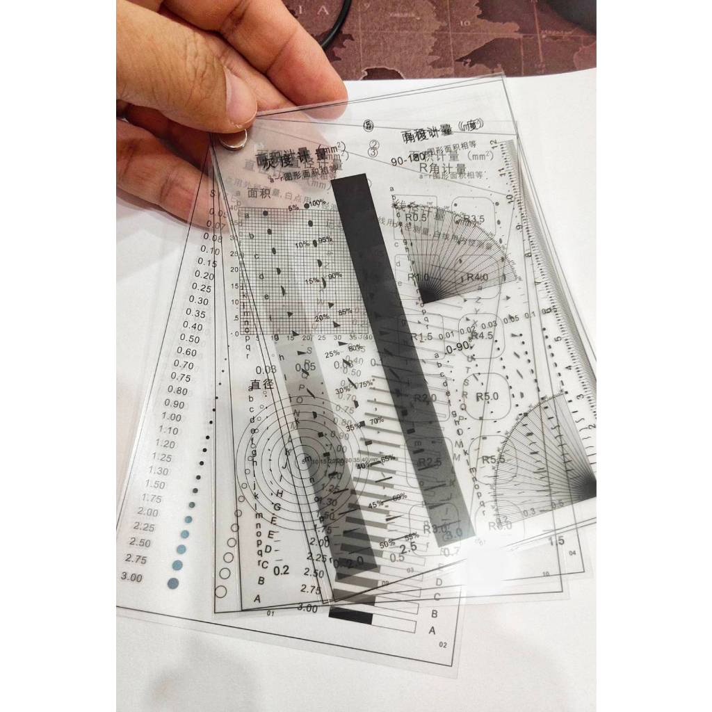 5Type / Set [Model: 5P-dotgauge] Gauge Point Gauge Transparent Film ...