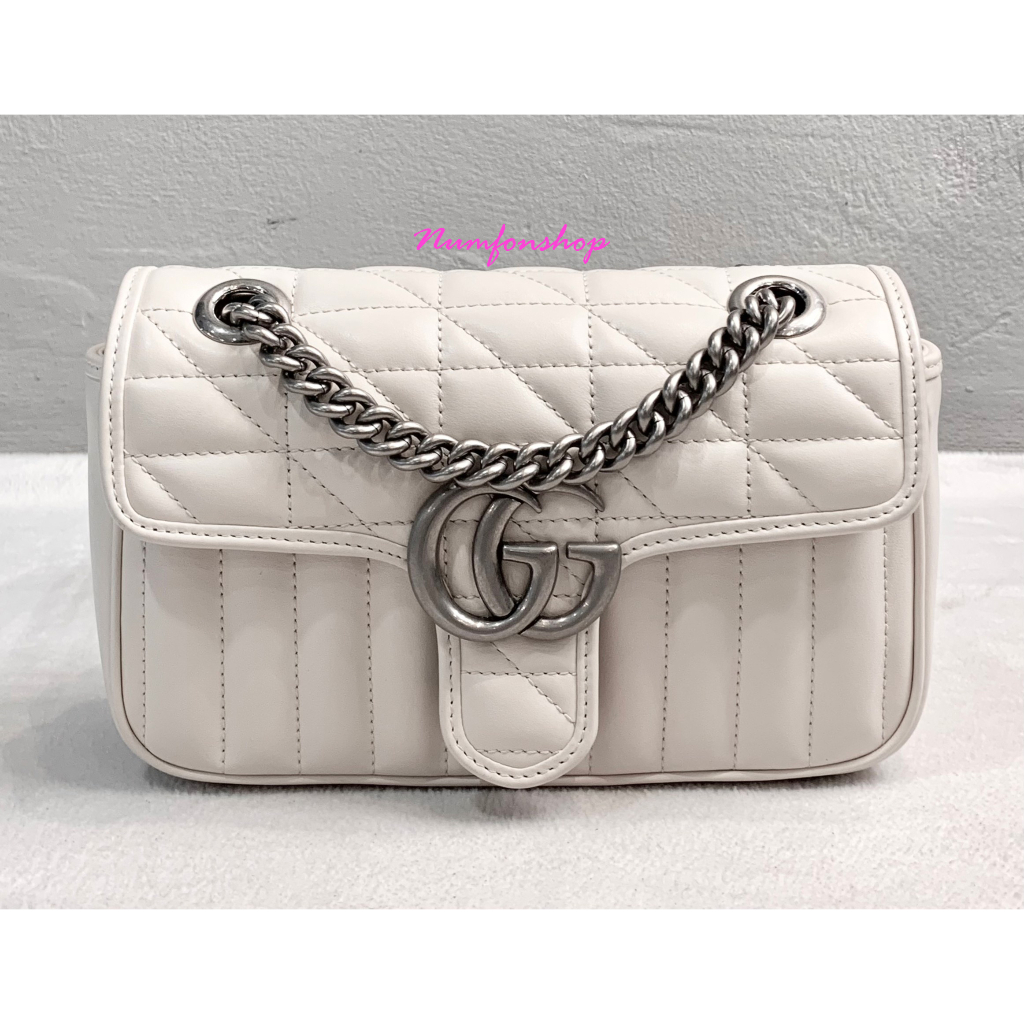 Gucci Marmont 22 สีขาว ปี2022 สภาพสวย | Shopee Thailand