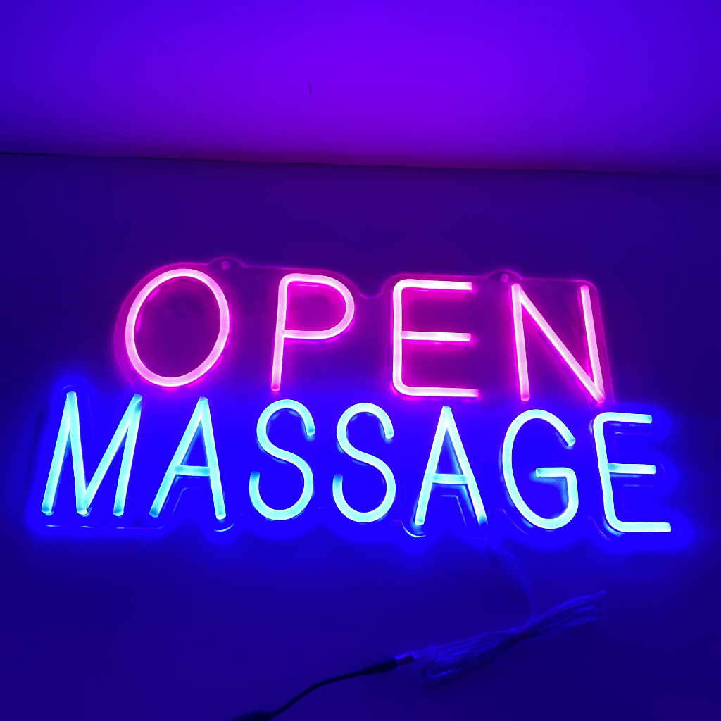 ป้ายไฟ OPEN MASSAGE ป้ายไฟ LED ป้ายไฟตัวอักษร สร้างความโดดเด่นให้ร้าน ...