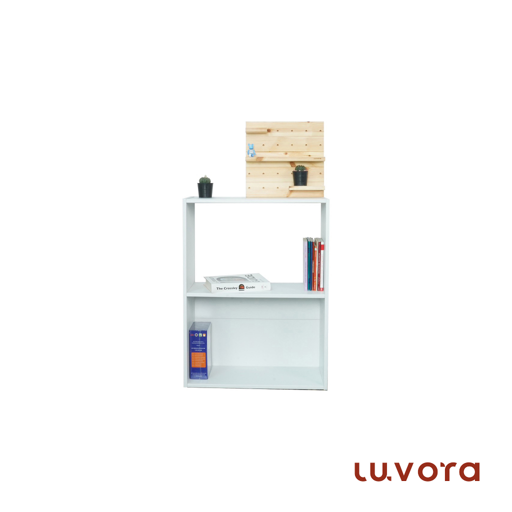 Luvora Shiftex02 WH ชั้นวางหนังสือ 2ชั้น สีขาว minimal | Shopee Thailand