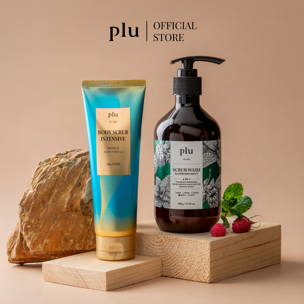 [PLU DUO SET] PLU BODY SCRUB INTENSIVE 180G + PLU SCRUB WASH 500G (สค ...