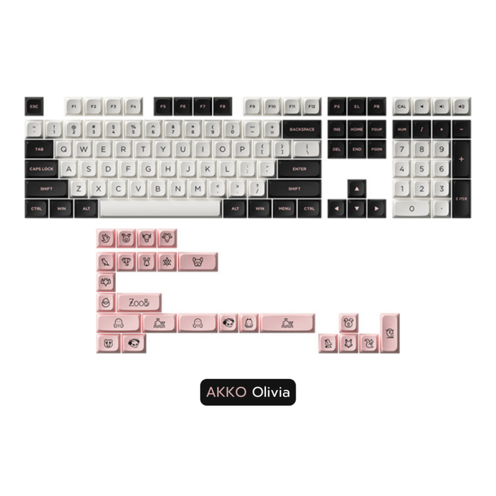 คีย์แคป AKKO PBT Double-Shot Keycap set - Olivia (MDA profile) 227 ...