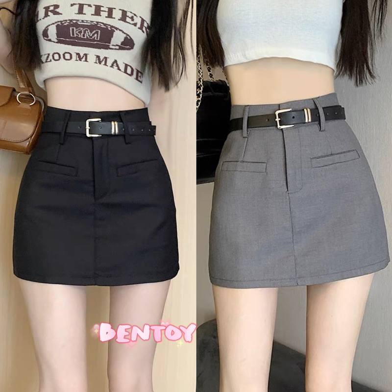 bentoy(892)กระโปรงเอวสูง แถมแข็มขัด ผ้าสูทอ รัดรูป ทรงสวย ใส่สบาย มีซับใน | Shopee Thailand