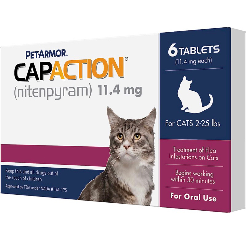 *ป้องกันหมัดแมว แบบทานPetArmor CAPACTION (nitenpyram) Oral Flea ...