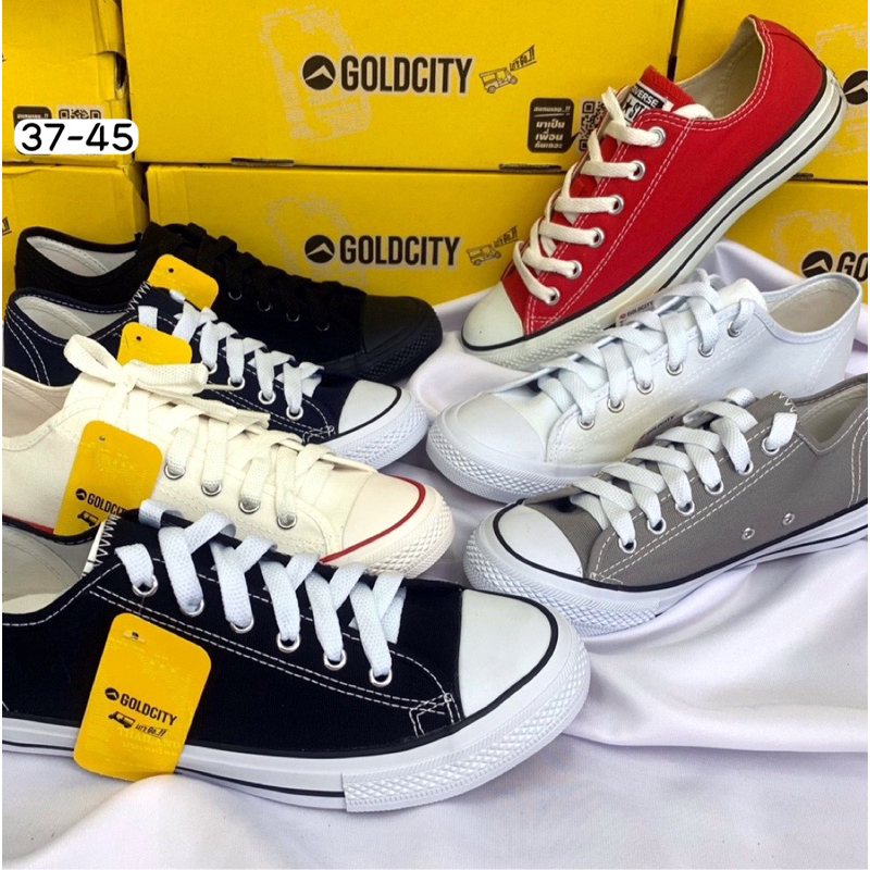NFshoes รองเท้าผ้าใบทรง Conves คอนเวิส ยี่ห้อGoldcity/Mashare ไซส์37-45 ผ้าใบทำงาน นักเรียน ...