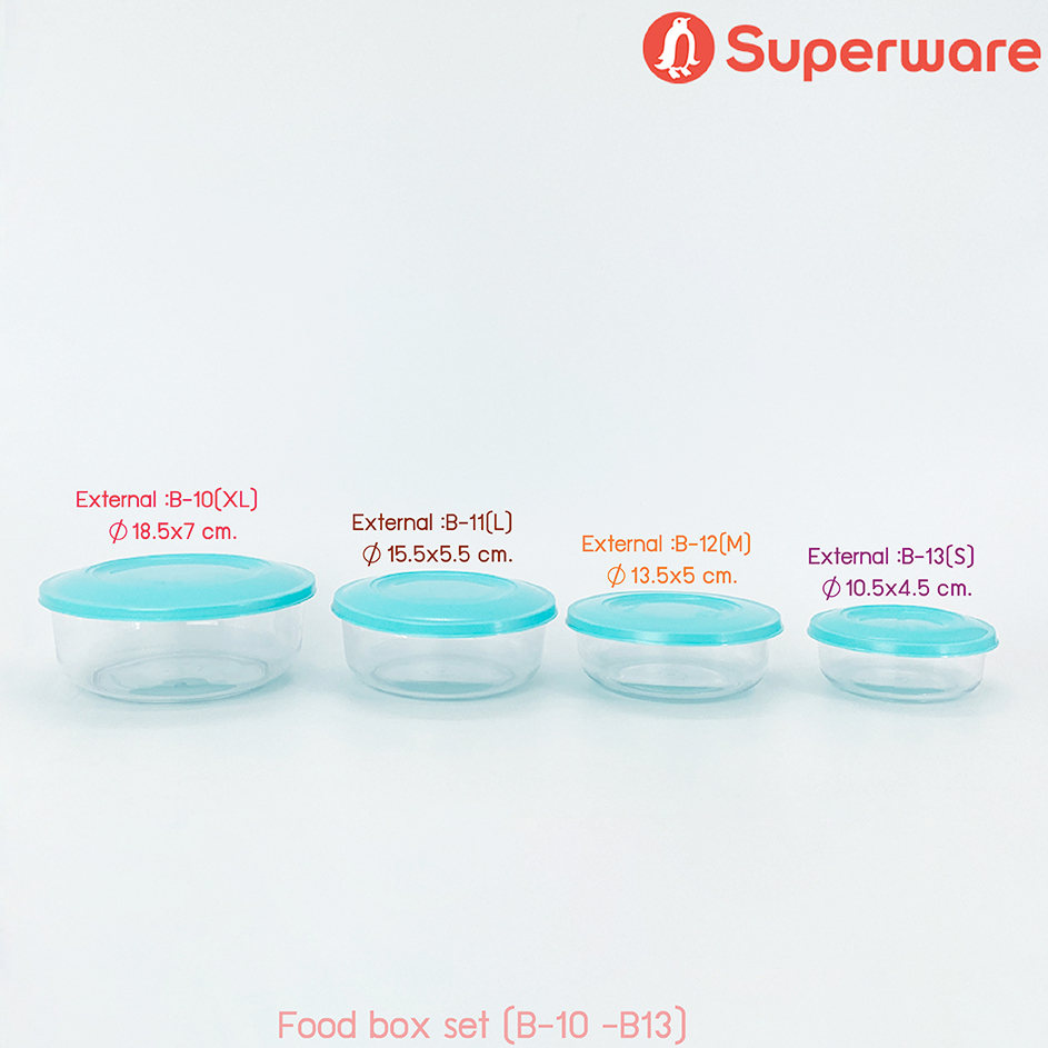 Srithai Superware เซ็ต กล่องอาหาร พลาสติก สำหรเก็บอาหาร กล่องข้าว อเนกประสงค์ 4 ใบ/ชุด พร้อมฝา ...