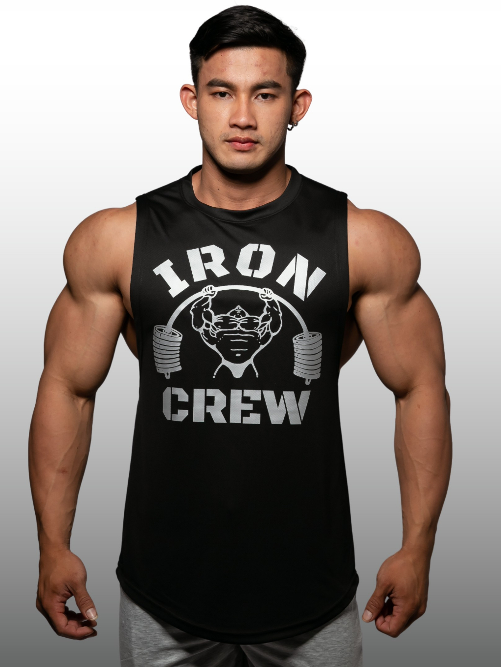 IRON CREW เสื้อแขนกุดเว้าแขนกว้าง Drop Arm Sleeveless Muscle Shirt ...