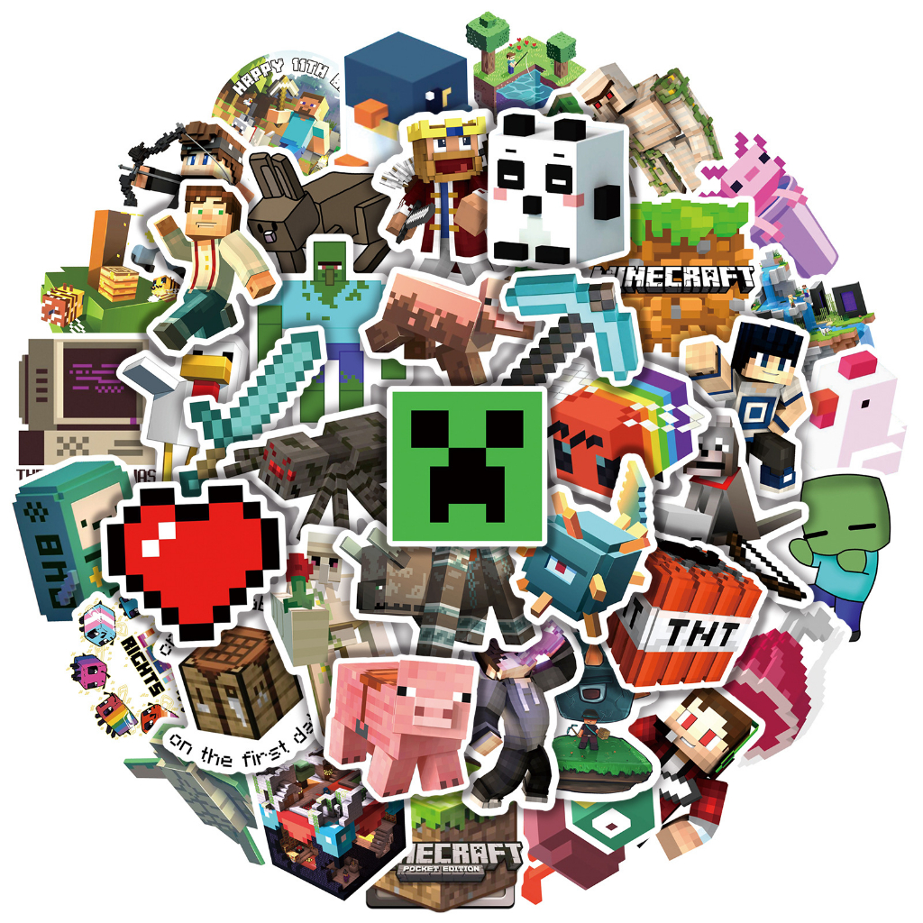 cute มายคราฟ Minecraft Roblox sticker สติกเกอร์กันน้ำรูปแบบที่แตกต่าง ...