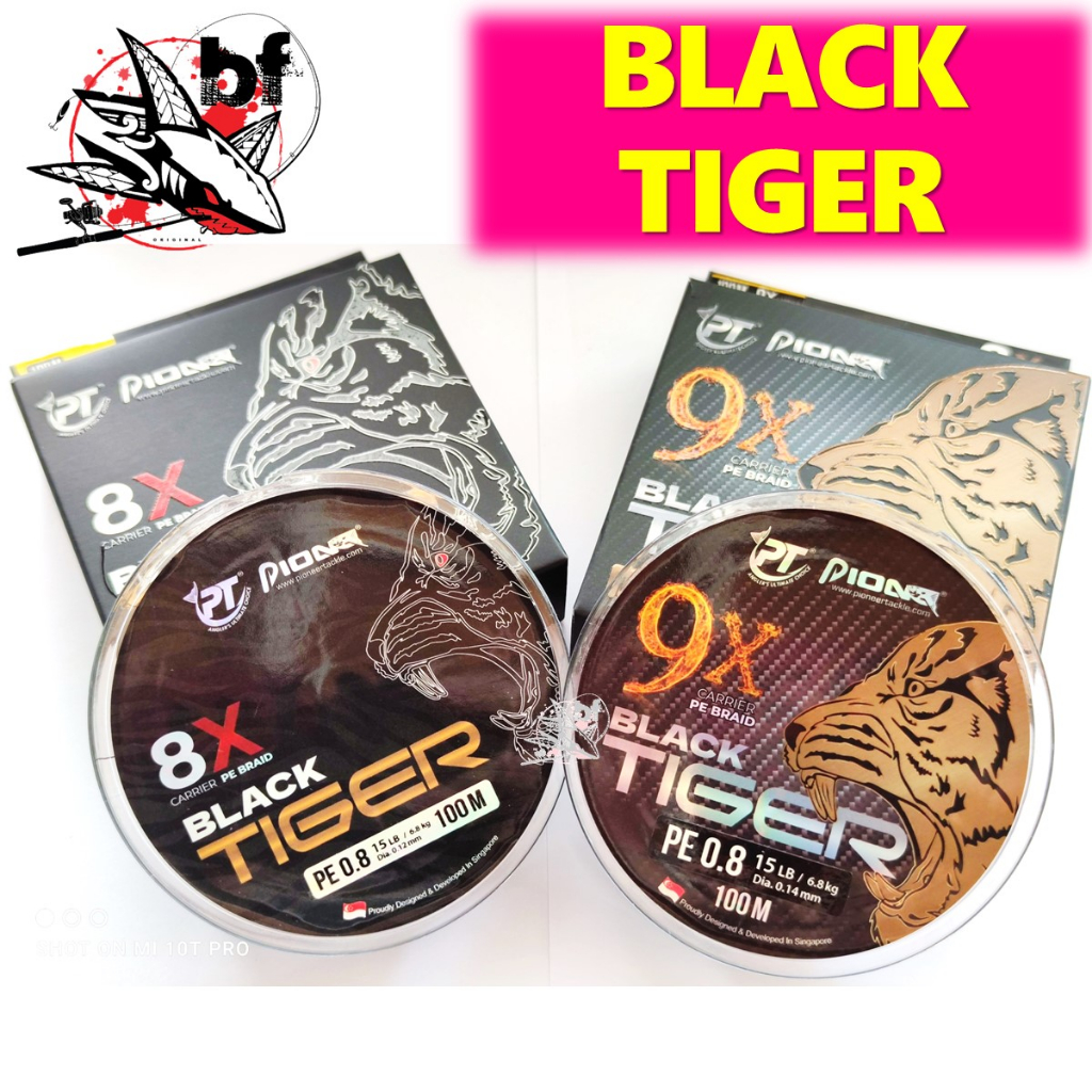สายพีอี PIONEER BLACK TIGER PE X8 และ X9 CARRIER PE BRAID (100 เมตร ...