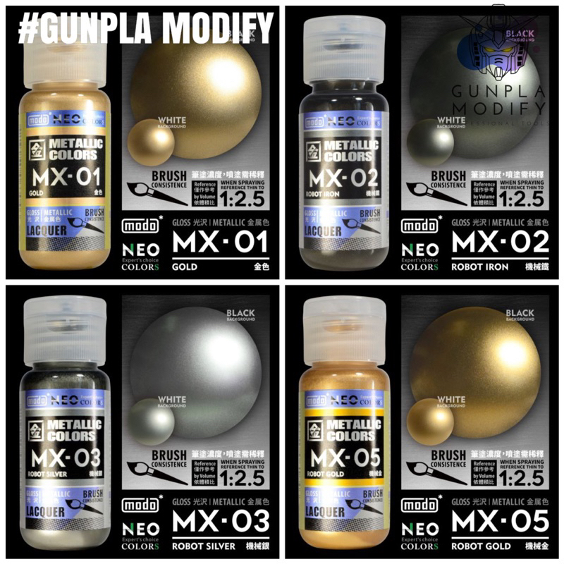 MODO MX SERIES สีโลหะ Metallic Color สูตรแลคเกอร์ ชนิดเงา ขนาด 30 ml MX01-MX05 | Shopee Thailand