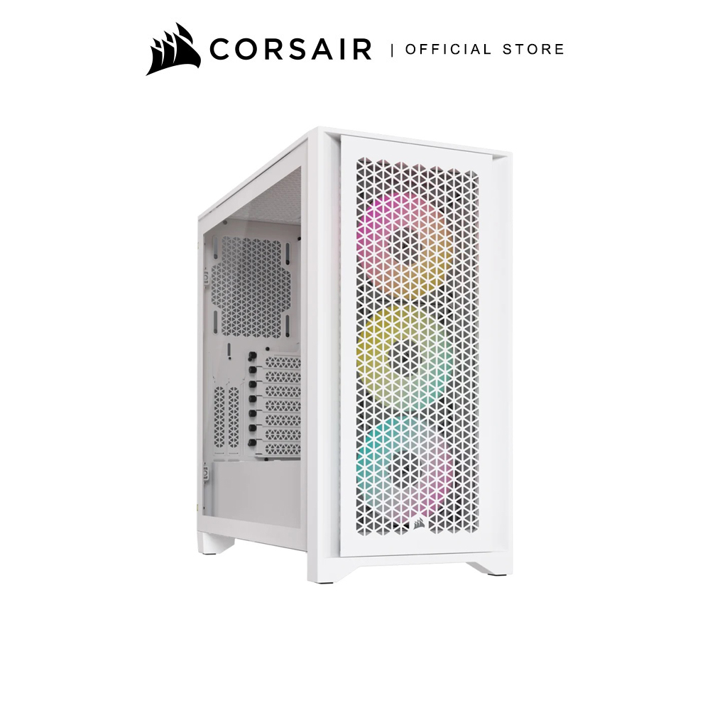 CORSAIR CASE iCUE 4000D RGB AIRFLOW Mid-Tower Case, True White - 3x ...