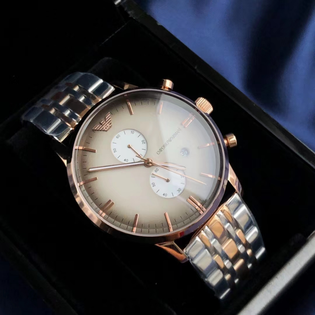 รุ่นที่ขายดี！Emporio Armani อาร์มานี่แฟชั่นกีฬาผู้ชายนาฬิกาธุรกิจสบาย ๆ ...