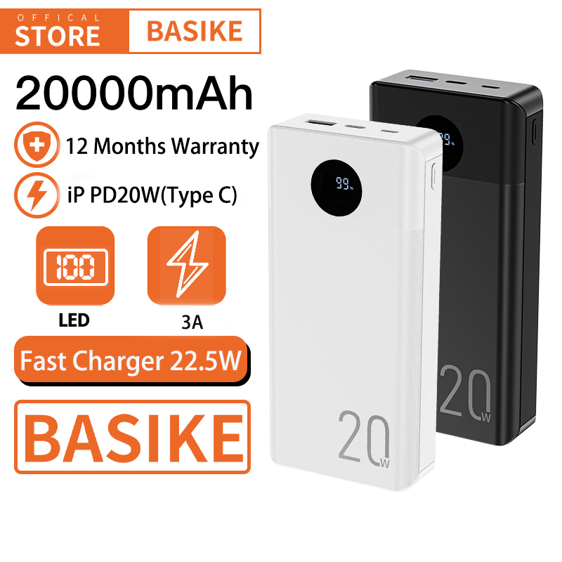 BASIKE 10000mAh 20000mAh พาวเวอร์แบงค์ ชาร์จเร็ว QC3.0 22.5W PD 20W 18W Powerbank Fast Quick ...