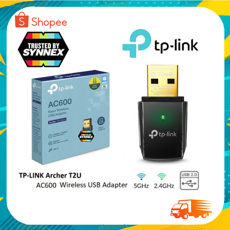 TP-LINK (Archer T2U) AC600 Dual Band Wireless USB Adapter | Shopee Thailand