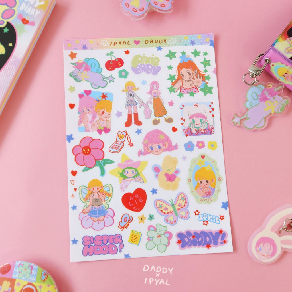 DADDY | IPYAL x Daddy Sticker A5 สติ๊กเกอร์ตกแต่ง ลาย Fairy สุดน่ารัก ...