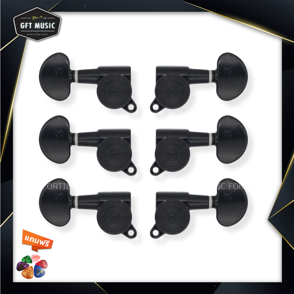 Fortis ลูกบิดกีต้าร์โปร่ง ทรง Grover แบบล็อคสาย สีโครเมี่ยม น็อตเฉียง 1 รู FD-Lock Grover Silver ...